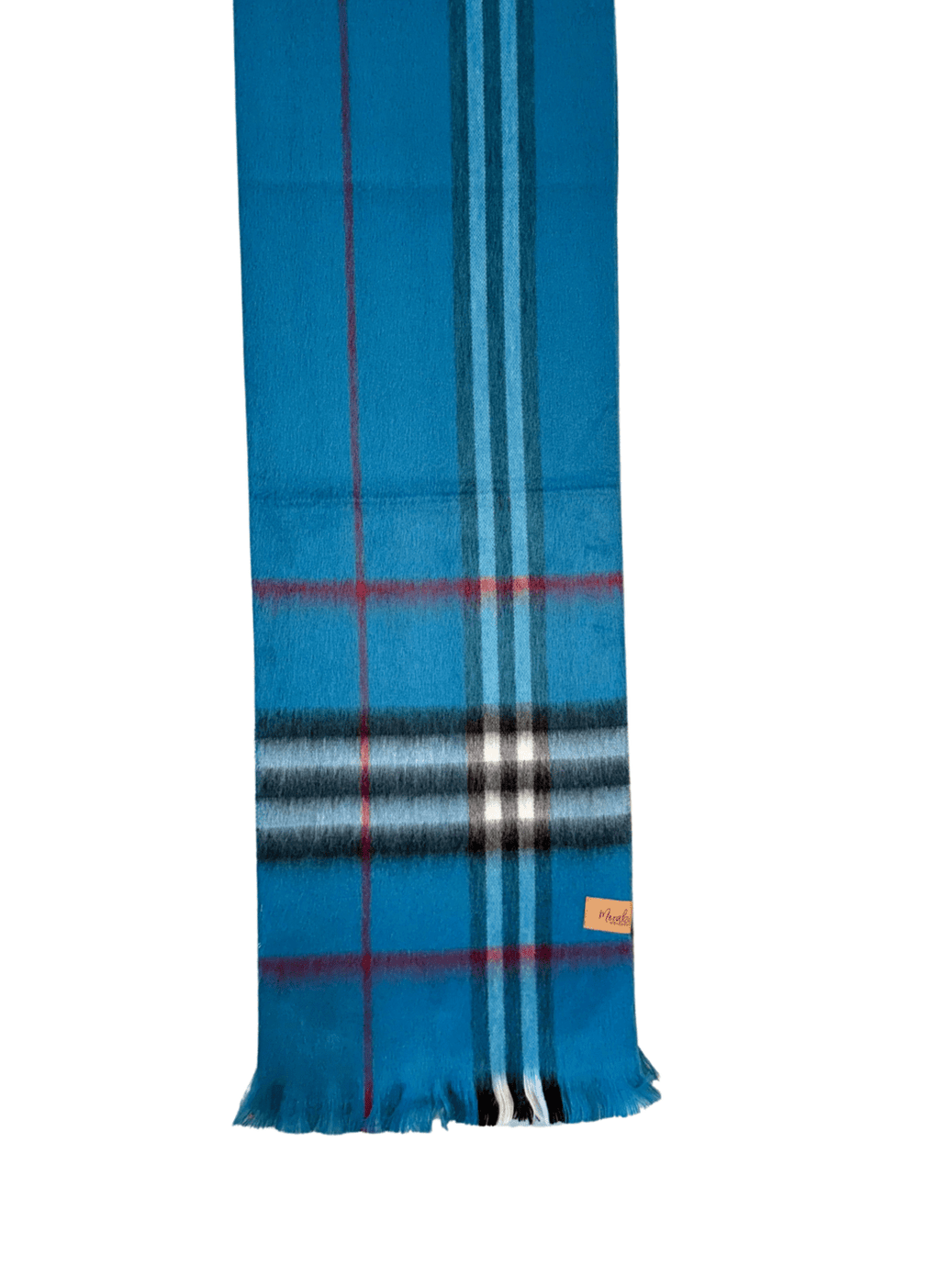 Cerulean Metro Plaid Alpaca Scarf